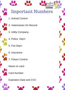 Do You Have Important Numbers Handy? - Pawsitiveed